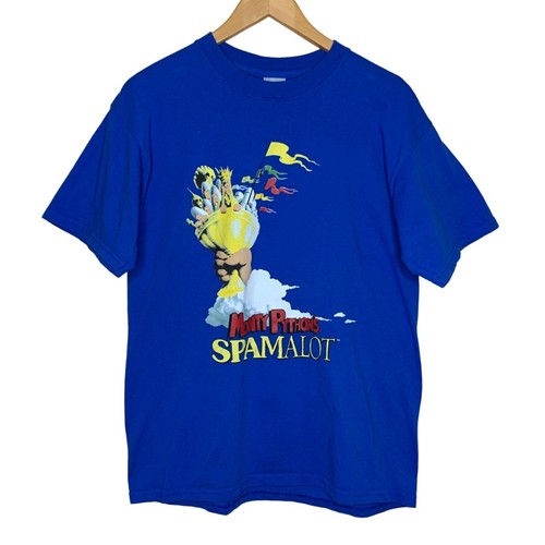 Monty Python's Spamalot Graphic Tee Shirt Top Short Sleeve Royal Blue ...
