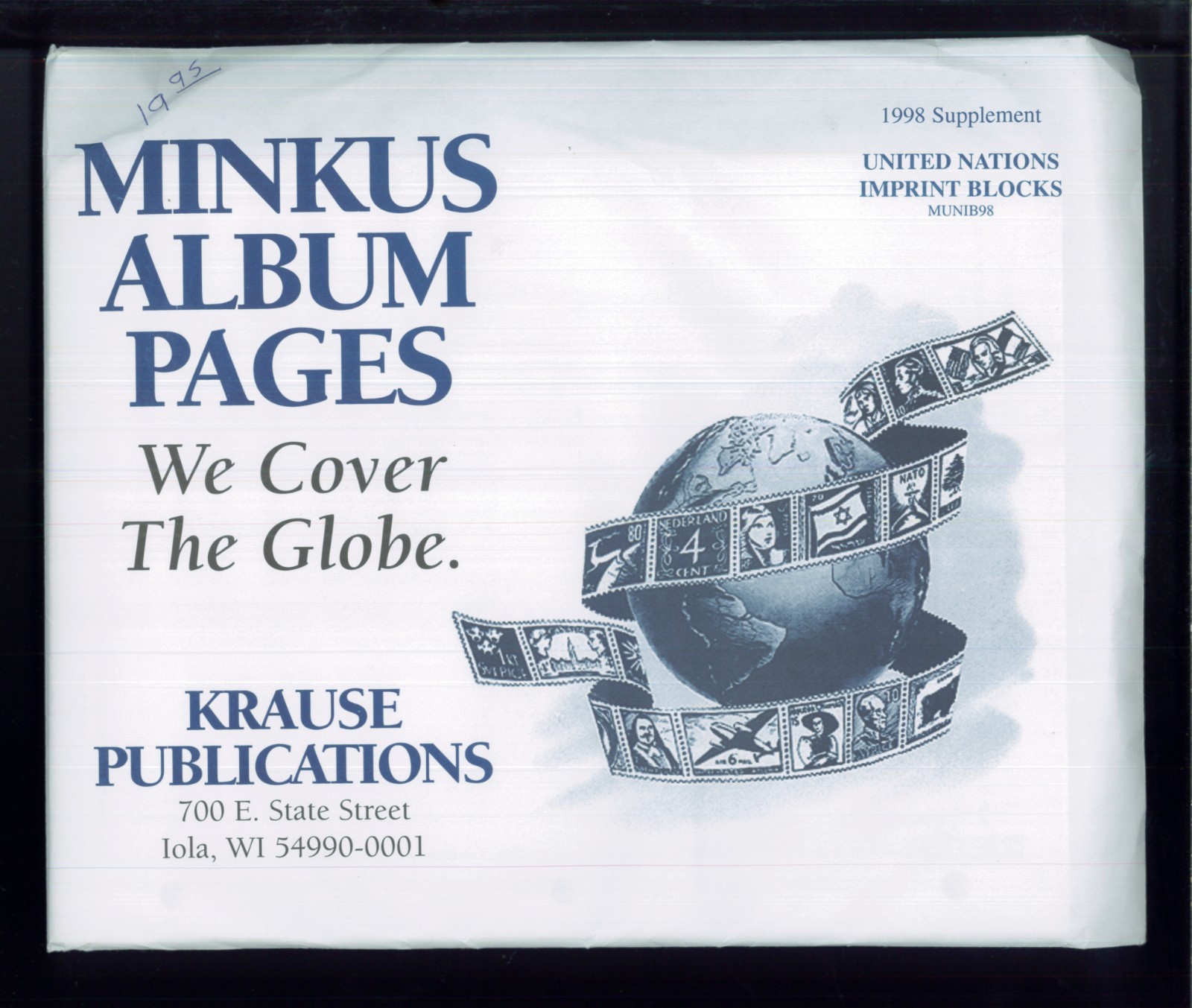1998 United Nations Imprint Blocks Minkus Stamp Album Supplement Pages ...