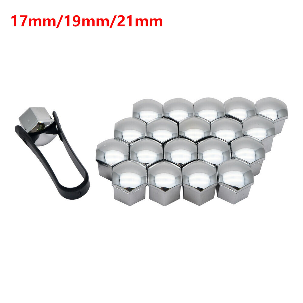 20pcs 17/19/21mm Chrome Alloy Car Wheel Nut Bolt Covers Caps Universal ...