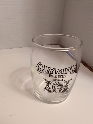 Olympia Beer Barrel Vtg Taster Glass 3 1/4 Tall 2 Wide Rare Advertising ...