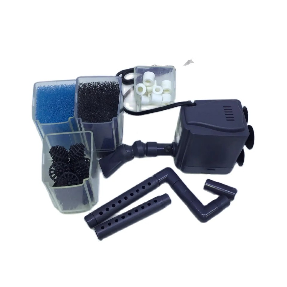 Fish Tank Canister Internal Filter: Submersible, Media - 400 GPH - 3 in ...