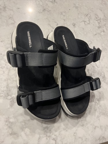 Merrell Alpine Cush Slide Black Charcoal Gray Comfort Sandal Women's Sz ...