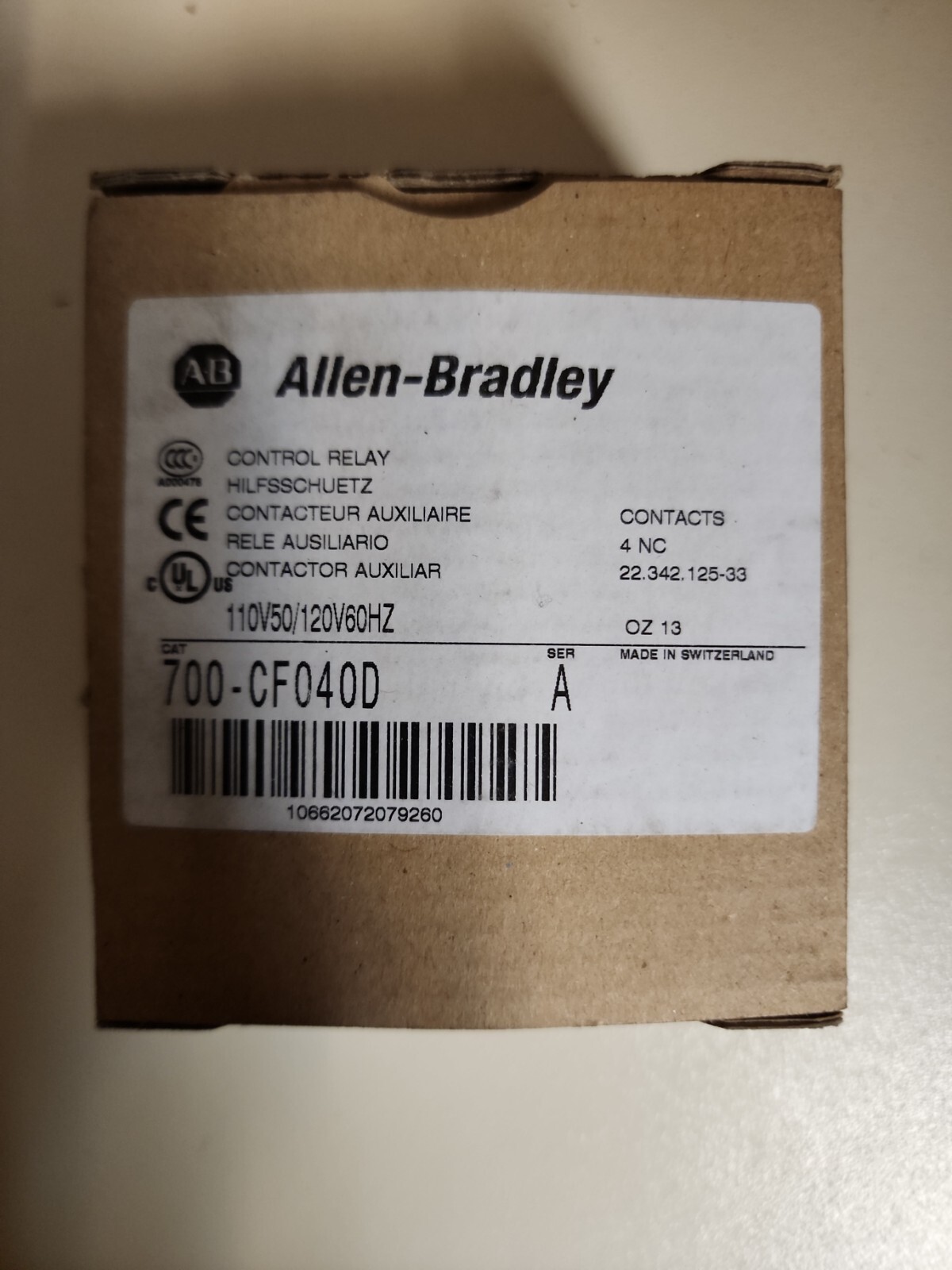 Allen-Bradley 700-CF040D Ser A Control Relay 110V50/120V60HZ Coil | eBay