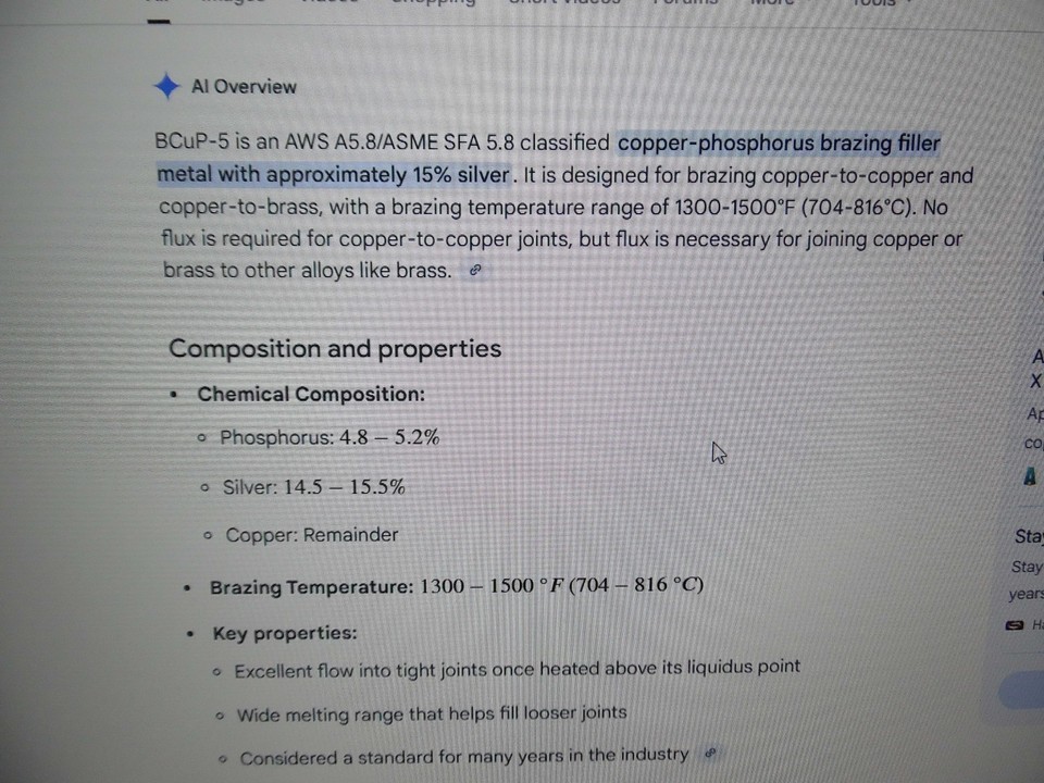 25lb Lucas-Milhaupt 1/16x24 Brazing Rod SIL-FOS 15 AWS A5.8/ASME SFA 5. ...