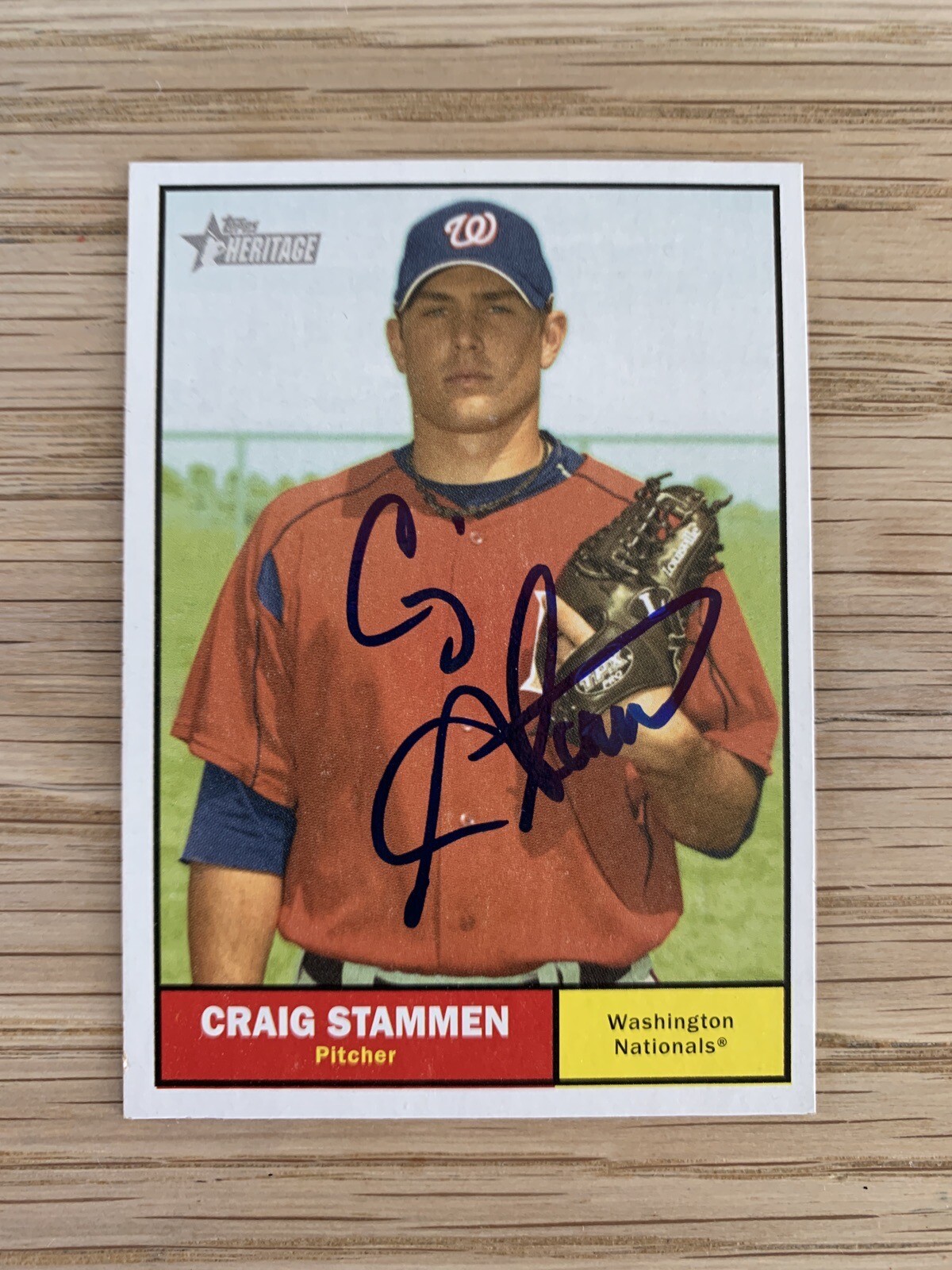 Craig Stammen Autograph / Signed Card 2010 Topps Heritage - Nationals ...