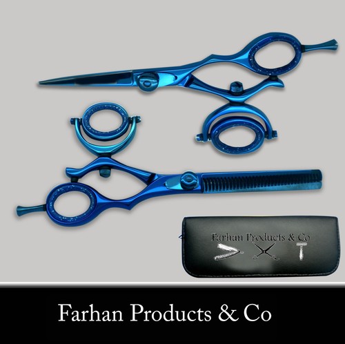 Standard Barber shears scissor blue 6 inch swivel thumb | eBay