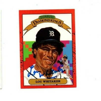 Lou Whitaker autograph signed 1989 Donruss Diamond Kings baseball ...