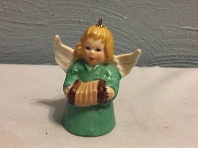 Goebel ANGEL BELL ORNAMENT Green Angel With ACCORDIAN 1977 | eBay