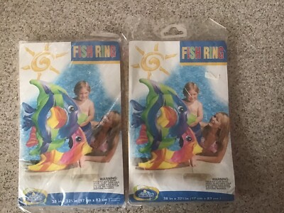 2 New Intex The Wet Set Tropical Fish Swim Ring Inflatable Pool Toy ...