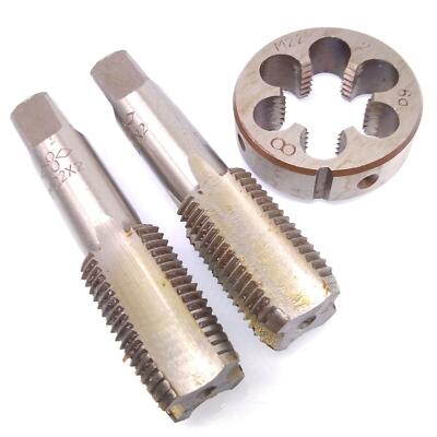 HSS M22 x 2mm Taper & Plug Tap & M22 x 2mm Die Metric Thread Right Hand ...