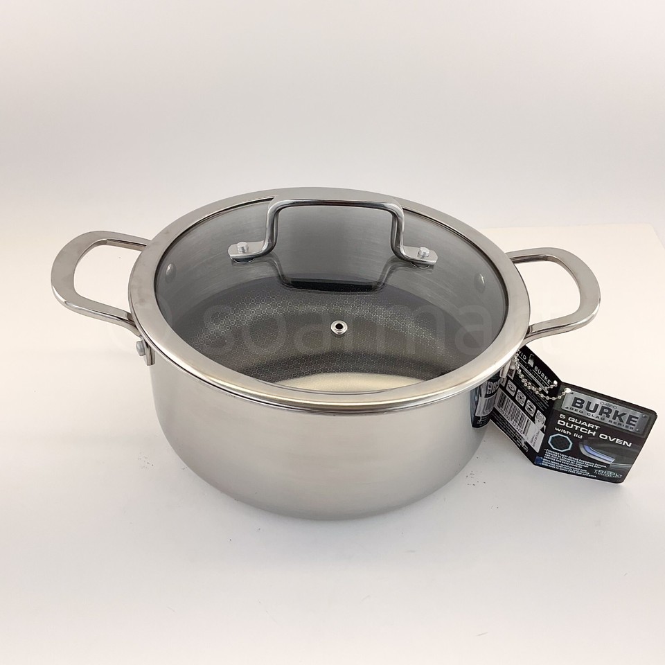 David Burke Geo Clad 5-qt Heavy Tri-Ply Stainless Steel Casserole New ...