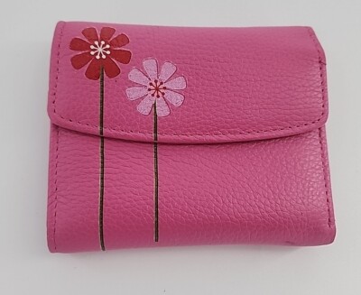 VTG BUXTON PINK CARDEX GENUINE LEATHER SMALL WALLET SNAP FRONT ZIP BACK ...