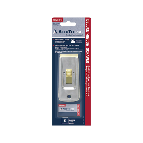 AccuTec Pro Deluxe Heavy Duty Window Scraper with 5 Blades 843382107963 ...