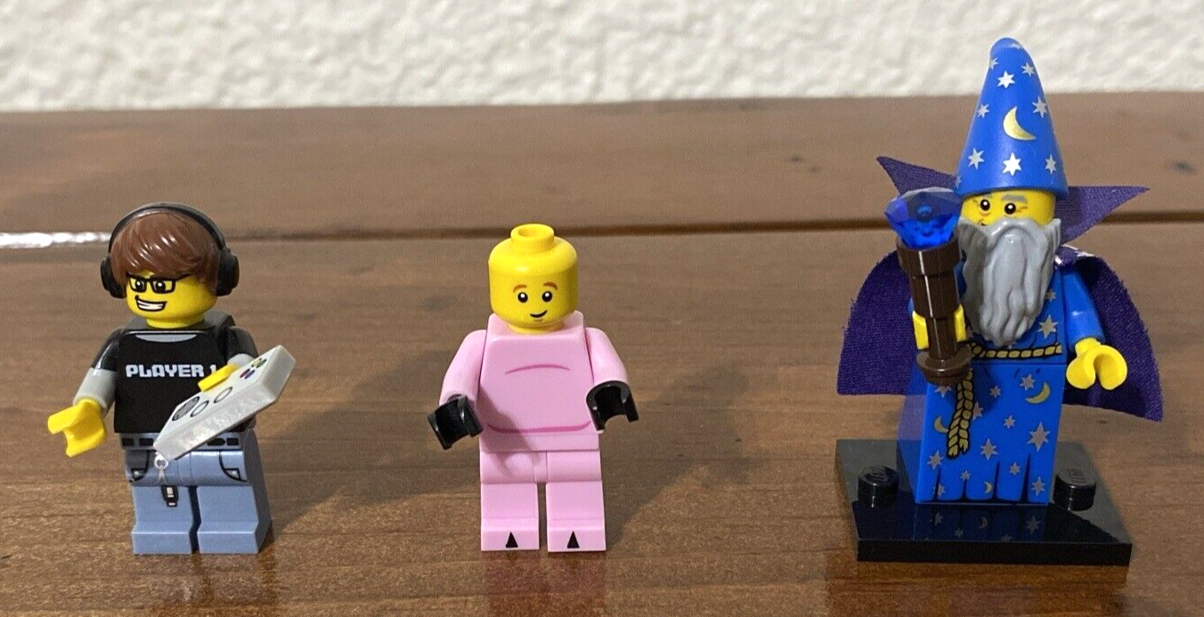 Lego 71007 Series 12 Set Of 3 Video Game Guy Piggy Guy & Wizard ...