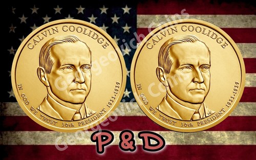 2014 P & D Calvin Coolidge Presidential Dollar BU (2 Coin Set) US Mint ...