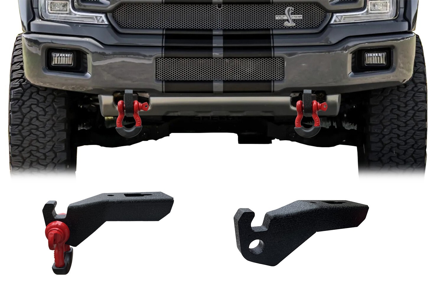 Vijay 1 Pair Steel Front Tow Hook Shackle Mount Kit For 2009-2022 Ford ...