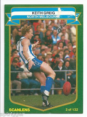 1985 Scanlens # 3 Keith GREIG North Melbourne | eBay Australia