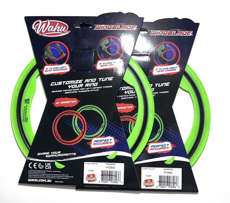 2 - Wahu Wingblade 10” Flying Ring Soft Grip Outdoor Toy Frisbee Green ...