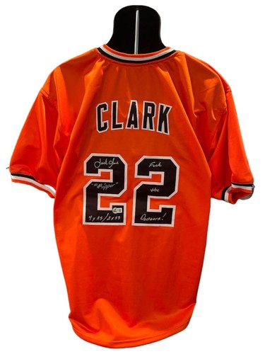 Jack Clark Signed Auto Giants Custom Orange Jersey w/ Ins Beckett Wit ...