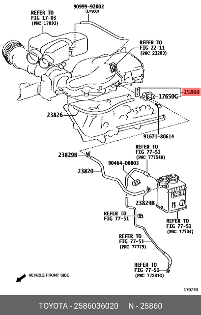 Original valve assy vacuum switching no.2 2586036020 for TOYOTA 25860 ...