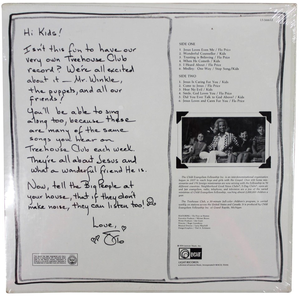 TREEHOUSE CLUB Featuring FLO PRICE Jesus Loves & Cares SEALED LP 70s ...
