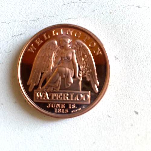 COMMEMORATIVE COPPER MEDALLION WELLINGTON BATTLE OF WATERLOO BRITISH ...