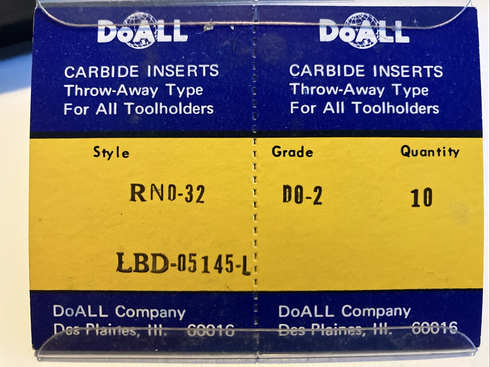DoAll Solid Round Carbide Inserts RND-32 2 Packs Of 10 | eBay