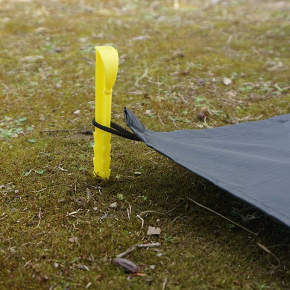 10 Pcs Tent Stakes Plastic Pegs with Hook for Camping Outdoor Awning ...