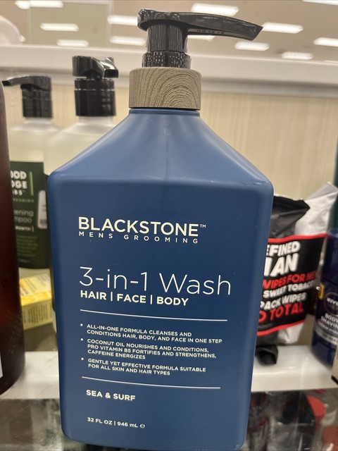 Blackstone Mens Grooming 3-in-1 Wash Hair-Face-Body Sea & Surf 32fl oz ...