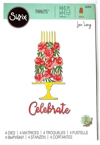 Celebrate Cake with Flowers Sizzix Thinlits Thin Metal Die Set 664243 NEW! | eBay