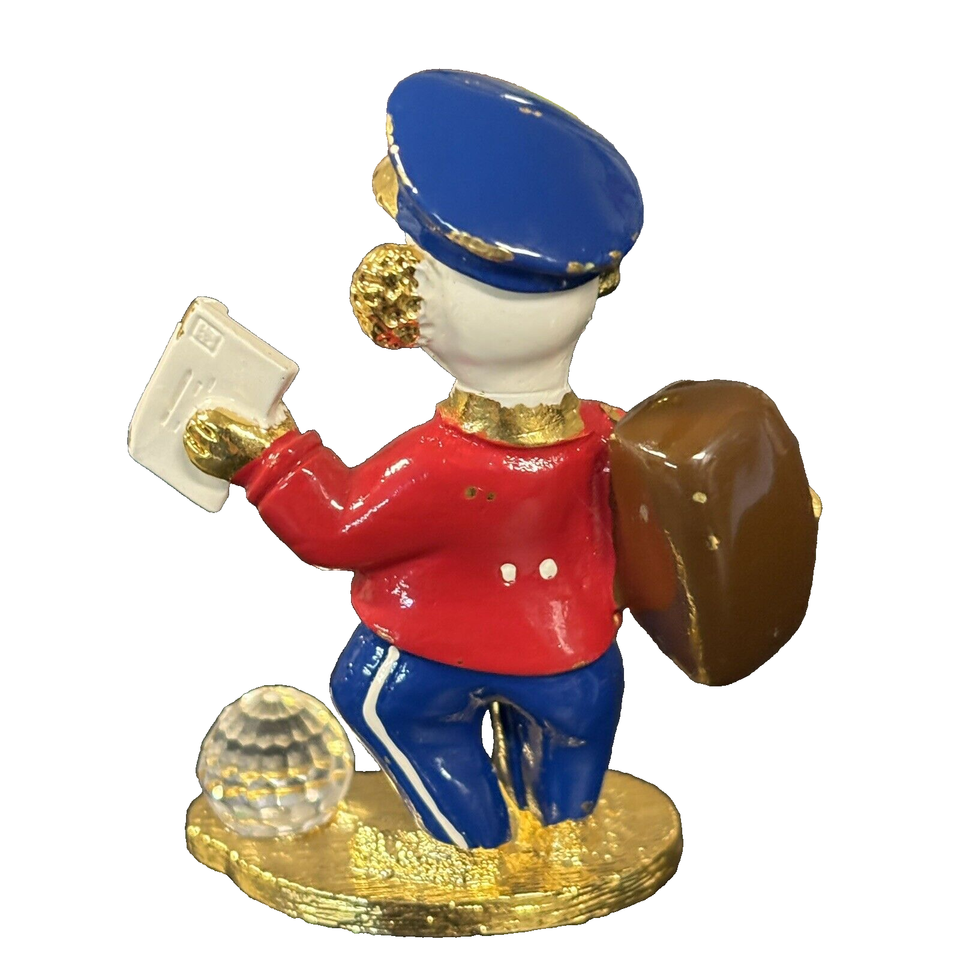 VTG Spoontiques Pewter Miniature Gold Clown Mailman with Swarovski ...