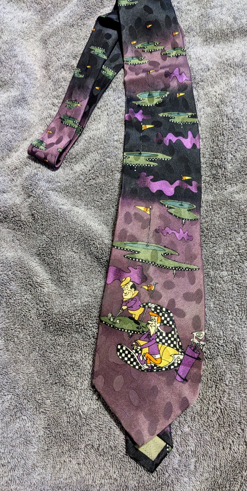 Vintage Jetsons Golf Cartoon Network Men's Tie - … - Gem