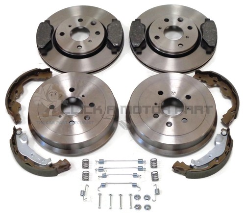 CITROEN C1 FRONT 2 BRAKE DISCS AND PADS SET + REAR 2 DRUMS & SHOES ...