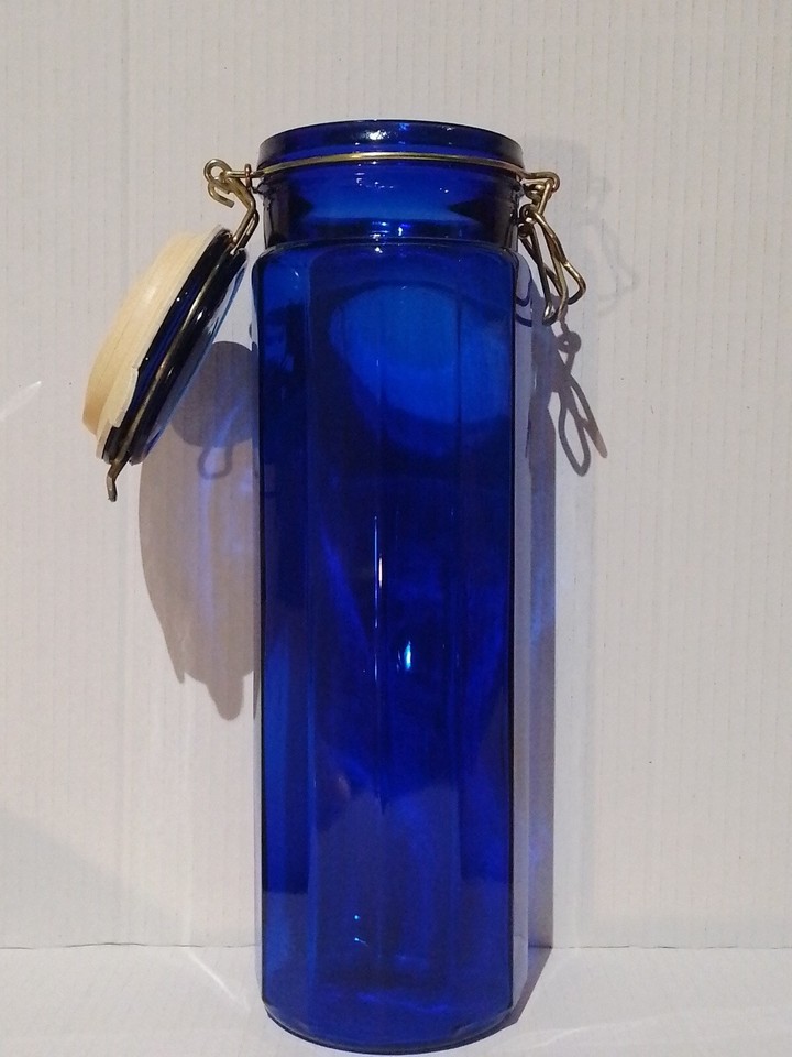 Vintage 13“ Cobalt Blue Glass 12 Sided Pasta Spaghetti Spring Sealed ...