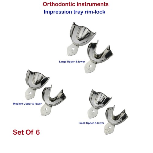 Set Of 6 Dental Orthodontic Instruments Metallic Rim Lock Solid ...