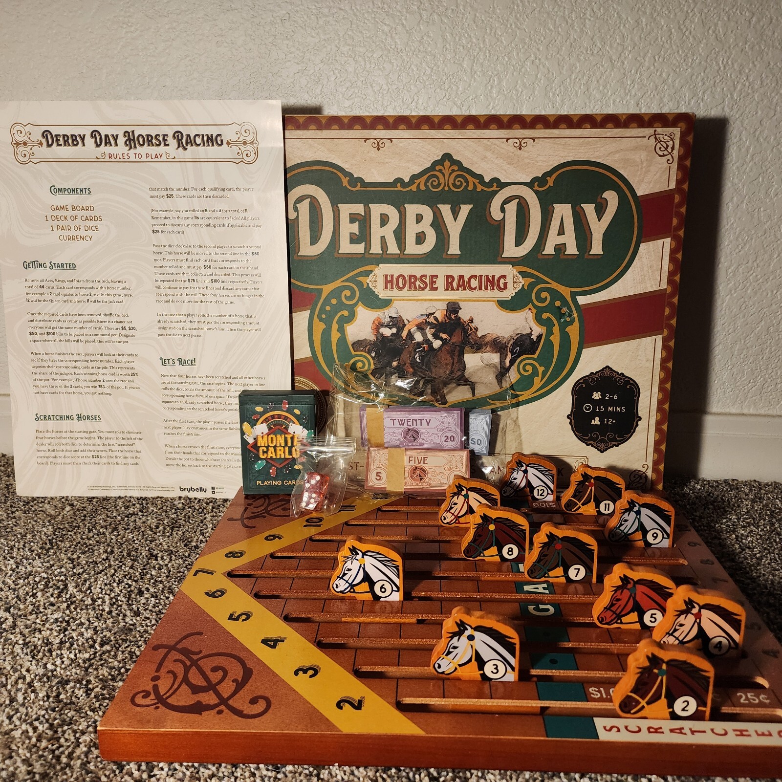 Brybelly Derby Day Horse Racing Board Game - GGAM1501 for sale online ...
