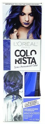 L'Oreal ColoRista Semi-Permanent Hair Color #500 Indigo | eBay