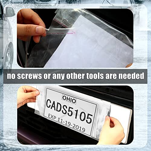 100Pcs Licence Plate Holder Temporary Plate Protectors Plastic Bag with ...