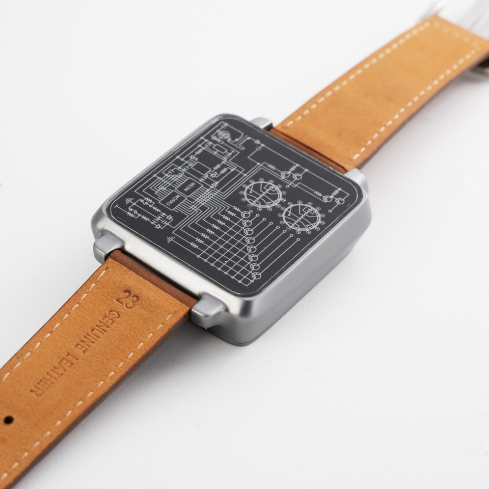 New NEONWORKS BTF NIXIE TUBE WATCH Retro Timer WristUp Aluminum Brown ...