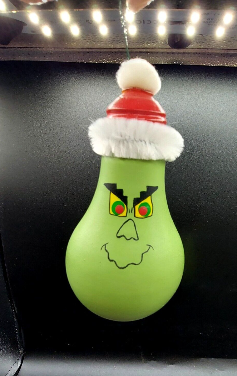 Grinch Light Bulb Ornaments