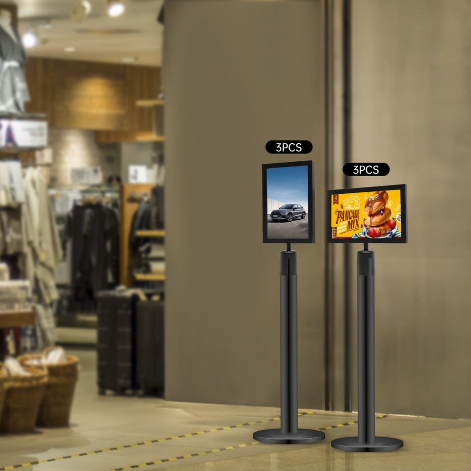 6 Pcs Sign Display Holder Double Sided Sign Poster Frame A4 Size 8.6*12 ...