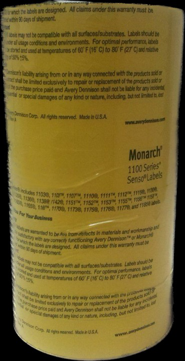 1750 Monarch Paxar 1136 Price Gun Labels Yellow Permanent Pricing ...