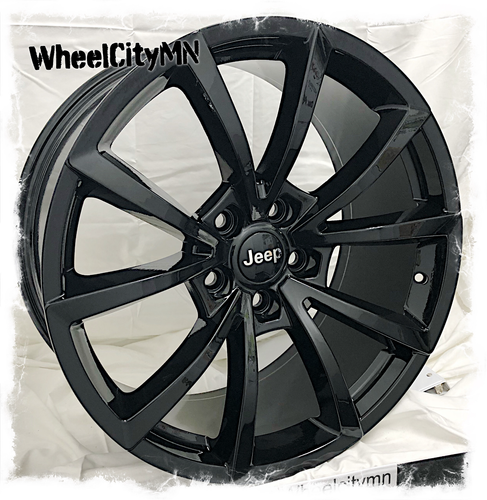 20 x9" gloss black Jeep Grand Cherokee SRT OE Track Hawk replica rims ...