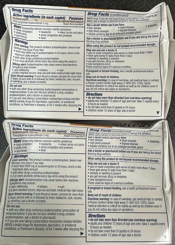 (2 Boxes) CONTAC Cold+Flu DAY Maximum Strength Multi Symptom 16 CAPLETS ...