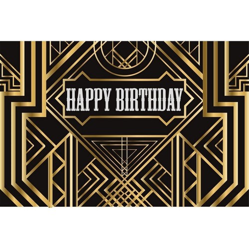 GREAT GATSBY GANGSTER 1920'S PARTY FABRIC ART DECO BACKDROP WALL BANNER ...