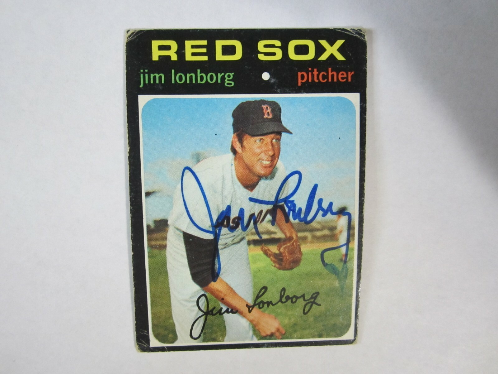 1971 Topps # 577 Jim Lonborg Autograph / Signed Card Boston Red Sox (C4 ...