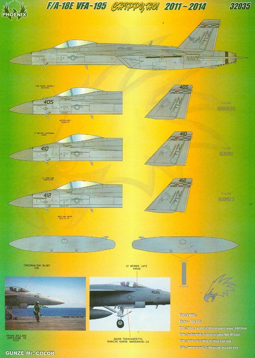 1/32 F/A-18E VFA-195 CHIPPY HO! 2011-2014 decal Phoenix 水貼 32035 | eBay