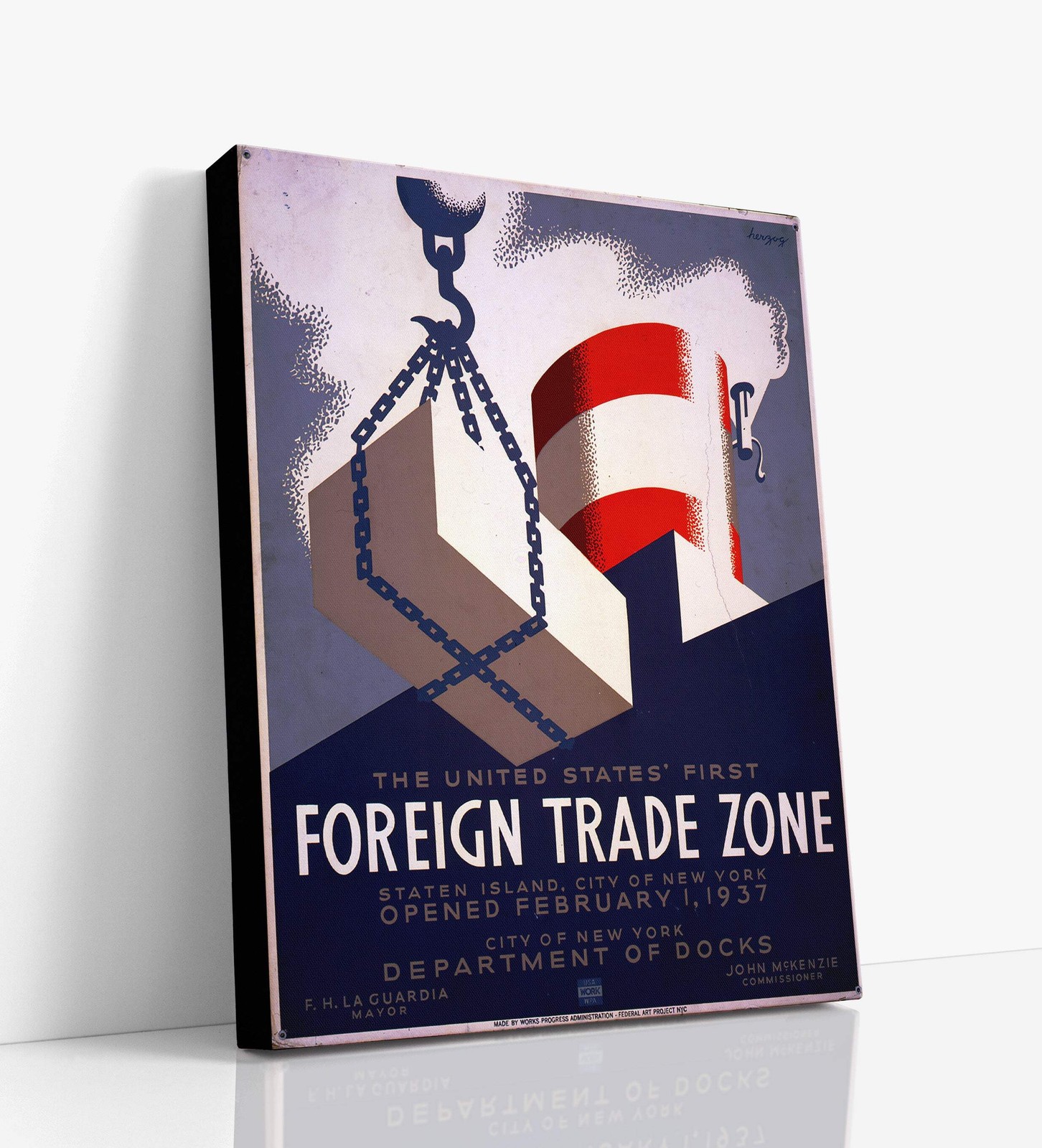 New Deal WPA Canvas - US Foreign Trade Zone | eBay