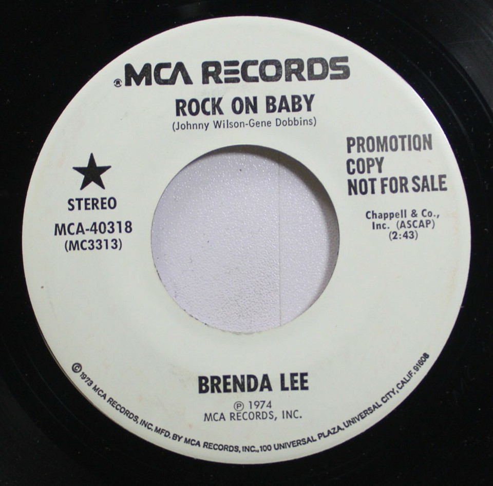 Rock Promo 45 Brenda Lee - Rock On Baby / Rock On Baby On Mca Records ...