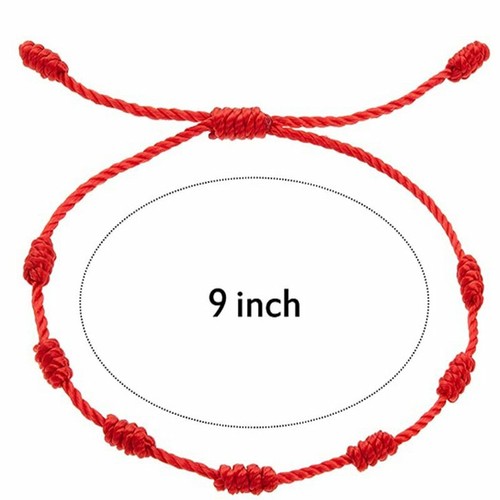 7 Knots Good Luck Red Bracelets Kabbalah Amulet Thread String Anklet ...